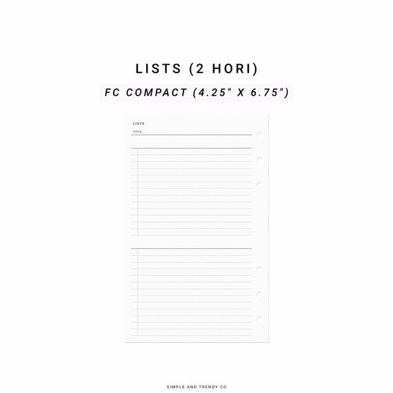 List Tracker FC Compact Grocery List Shopping List Wish List - Etsy