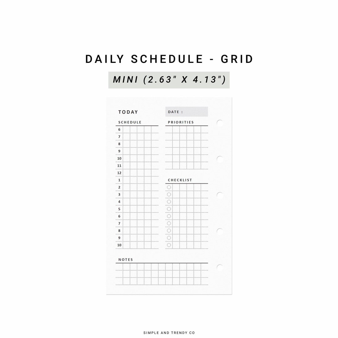 Daily Planner Printable Mini Size, Filofax Mini, Daily Planners and ...
