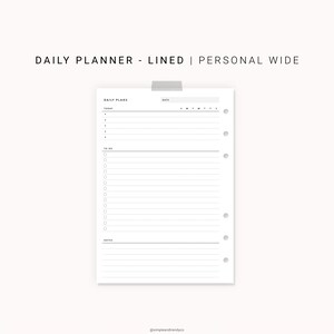 Daily Planner Printable Personal Wide Daily Organiser Daily | Etsy