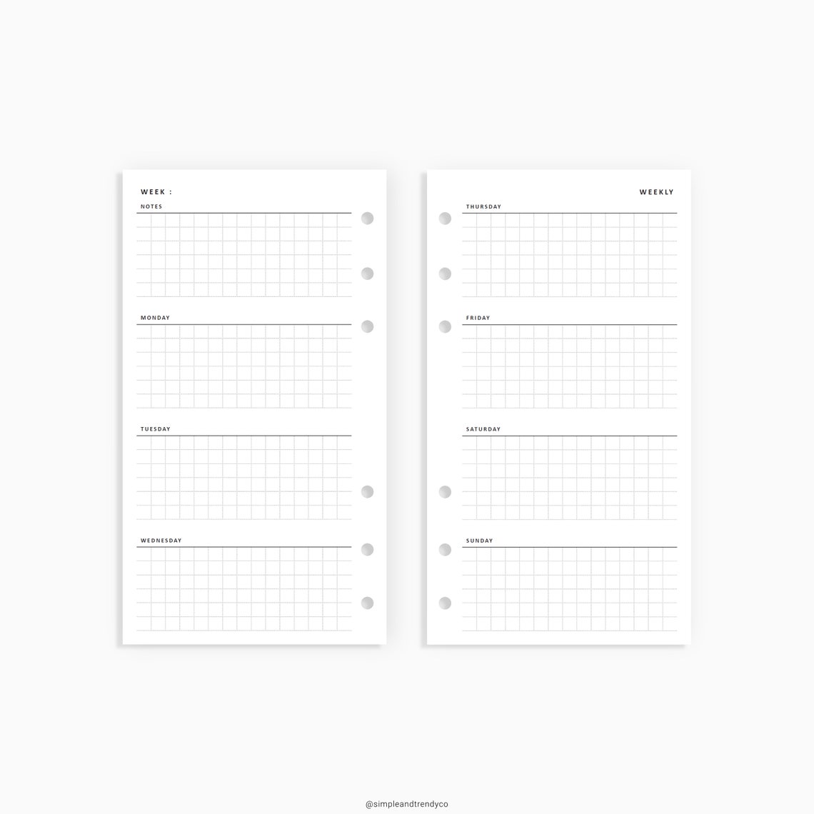 Weekly Planner Printable Personal Planner Inserts Weekly | Etsy