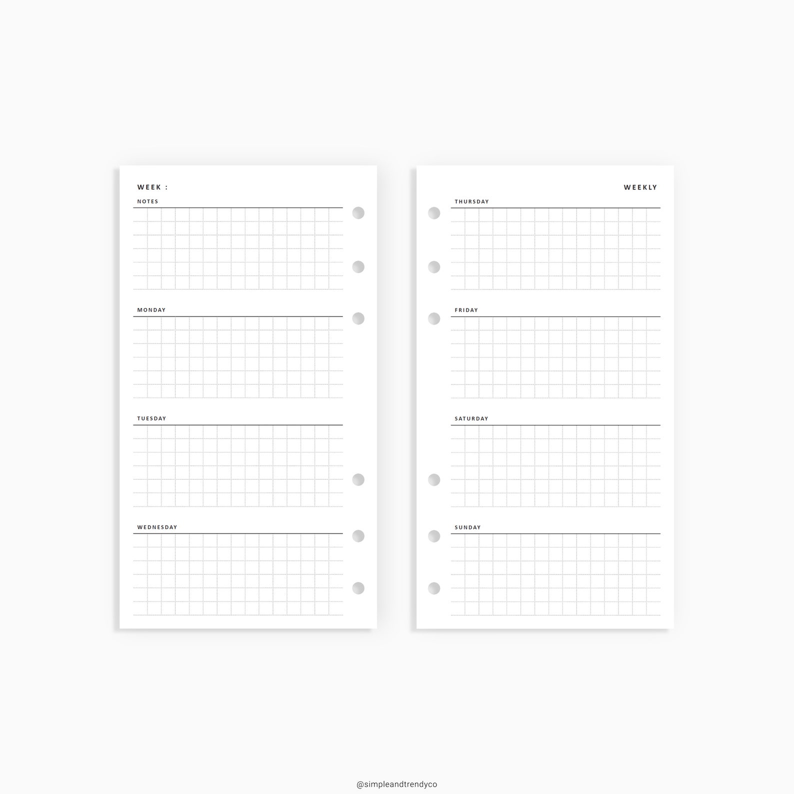 Weekly Planner Printable Personal Planner Inserts Weekly | Etsy