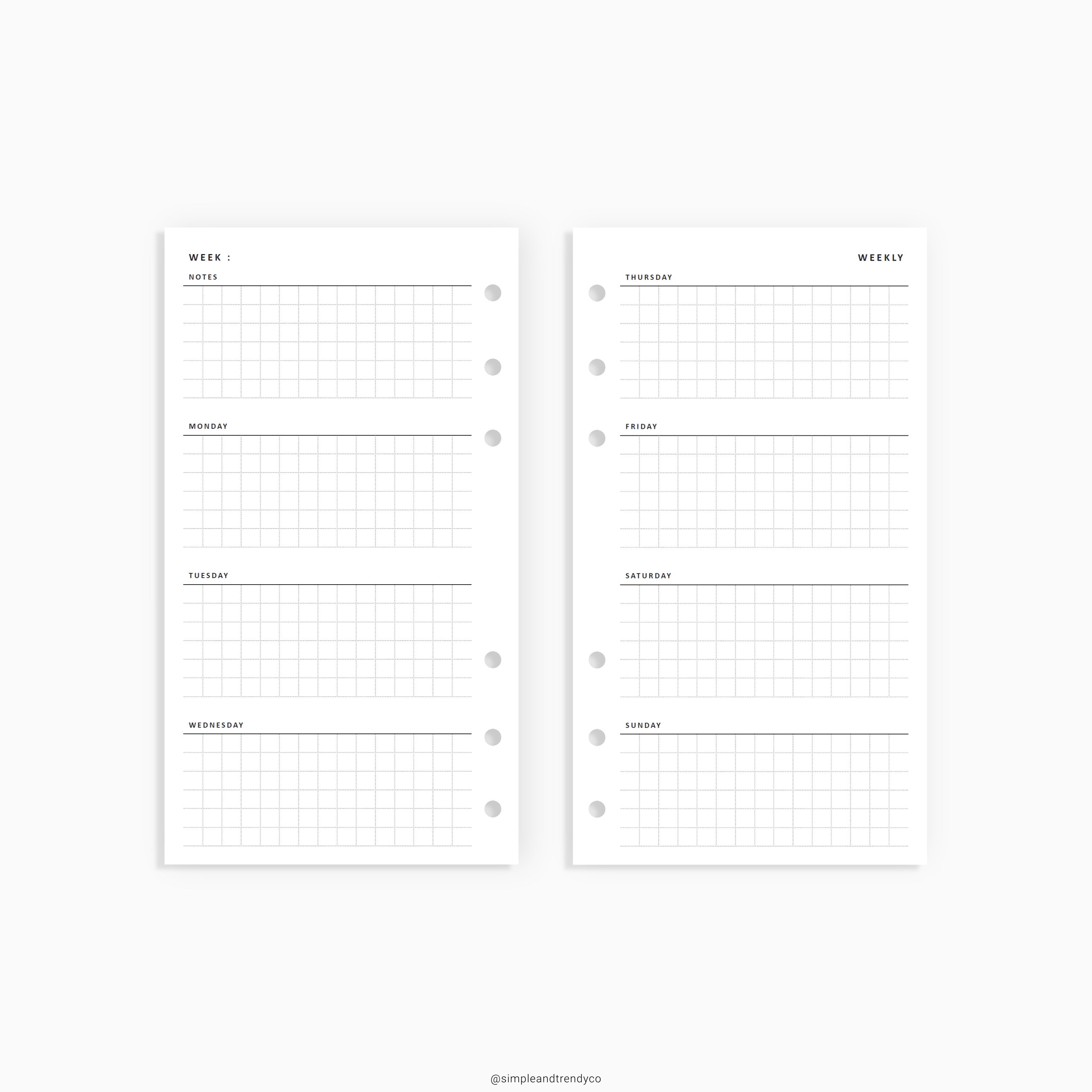 Weekly Planner Printable Personal Planner Inserts Weekly | Etsy