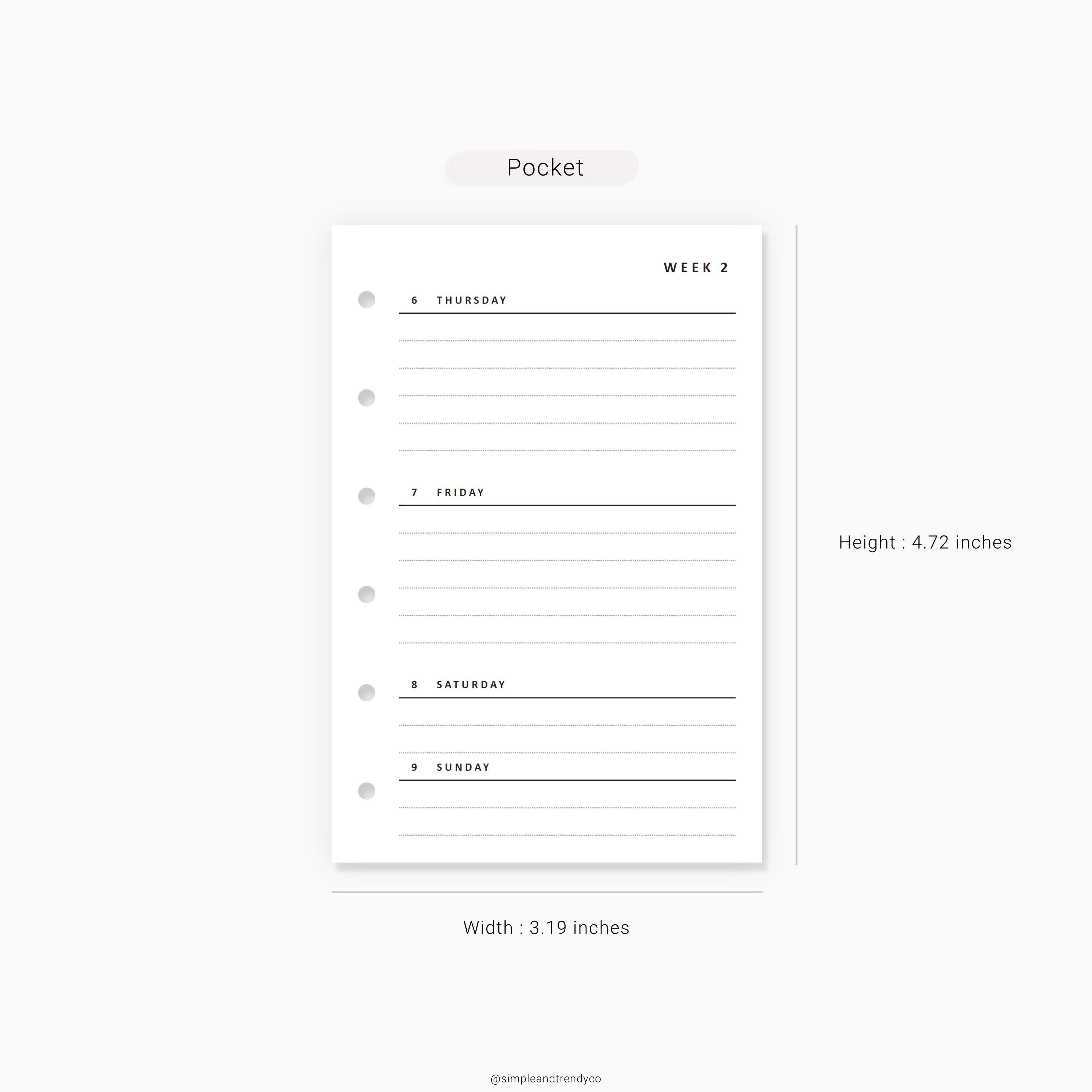 2022 Dated Weekly Agenda Weekly Planner Lined Printable | Etsy