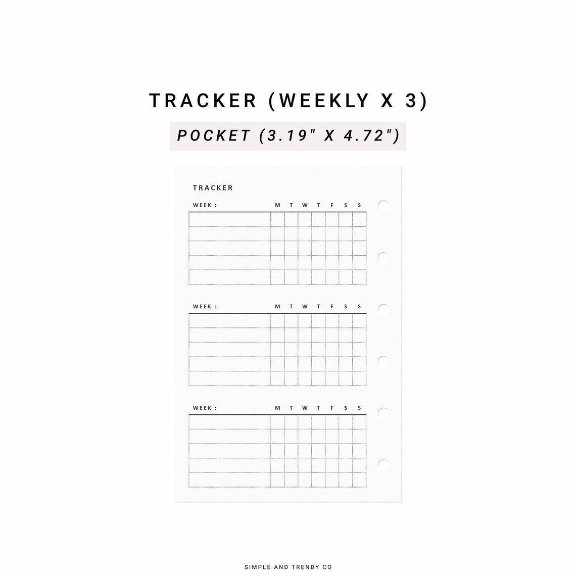 Habit Tracker Printable Pocket Size Habit Tracking Goal - Etsy