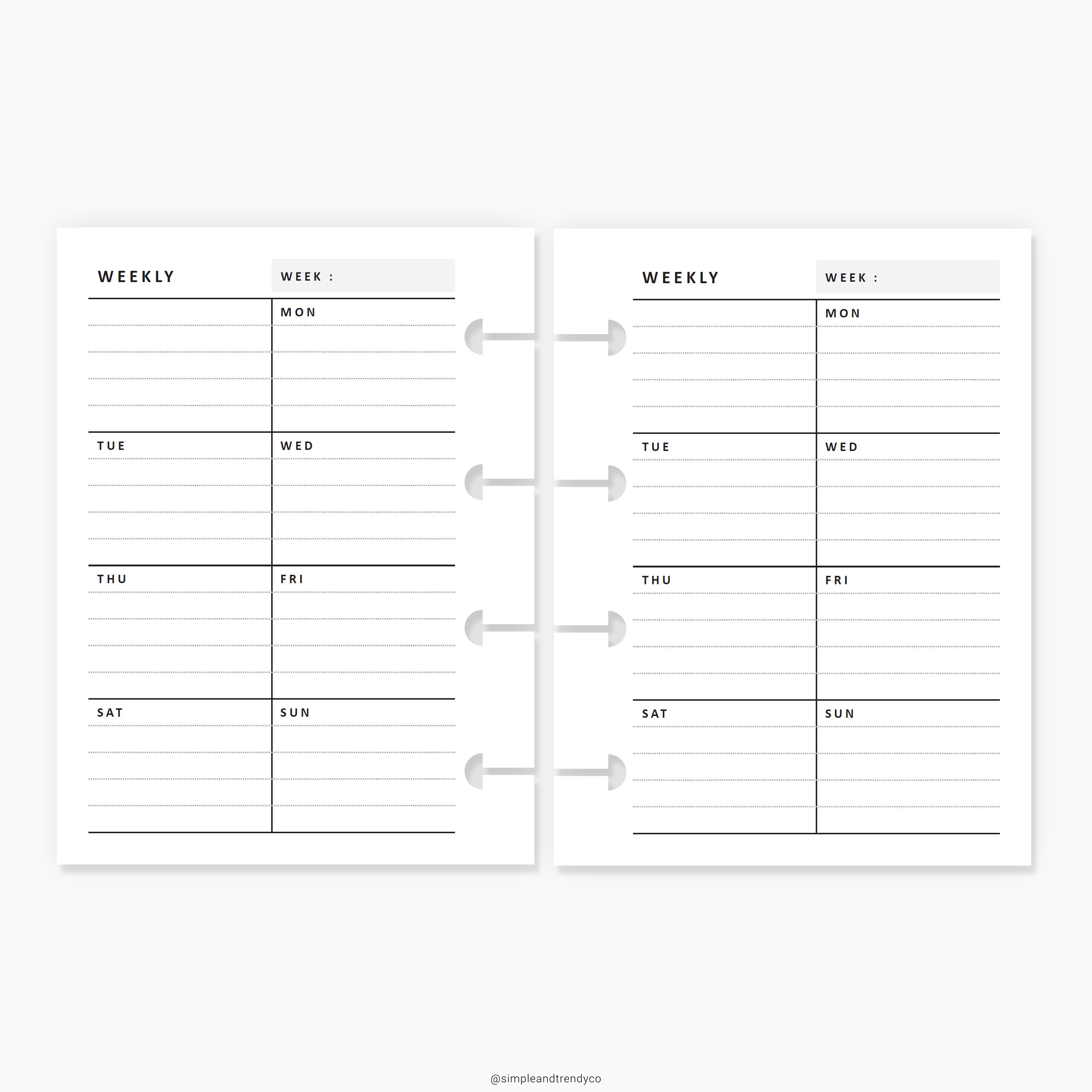Week on One Page Printable Micro Happy Planner Weekly 1 Page | Etsy
