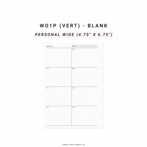 Weekly Planner Printable Pdf Week on Two Pages Vertical - Etsy