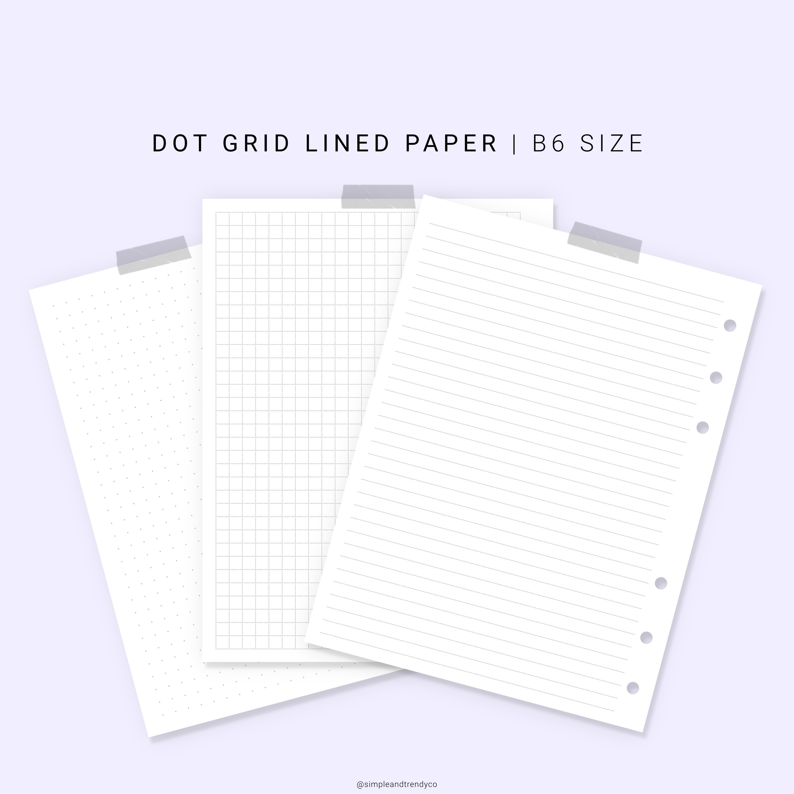 Dot Grid Lined Paper Hobonichi Weeks TN Lecture Notes Taking Printable ...