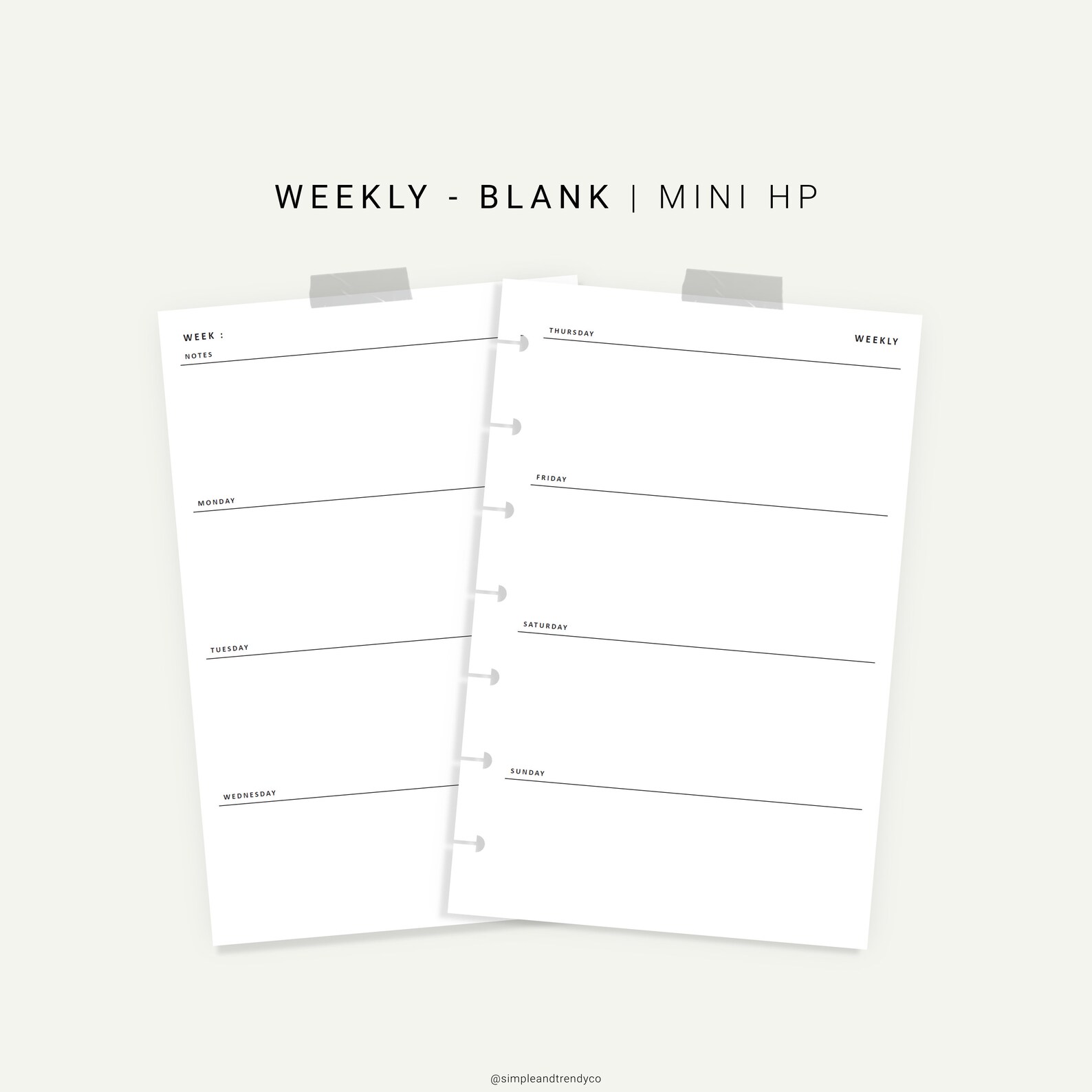 Weekly Planner Printable Happy Planner Mini Weekly Schedule | Etsy