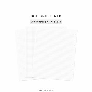 Dot Grid Lined Paper A5 Wide, Printable Writing Paper Blank Notes ...