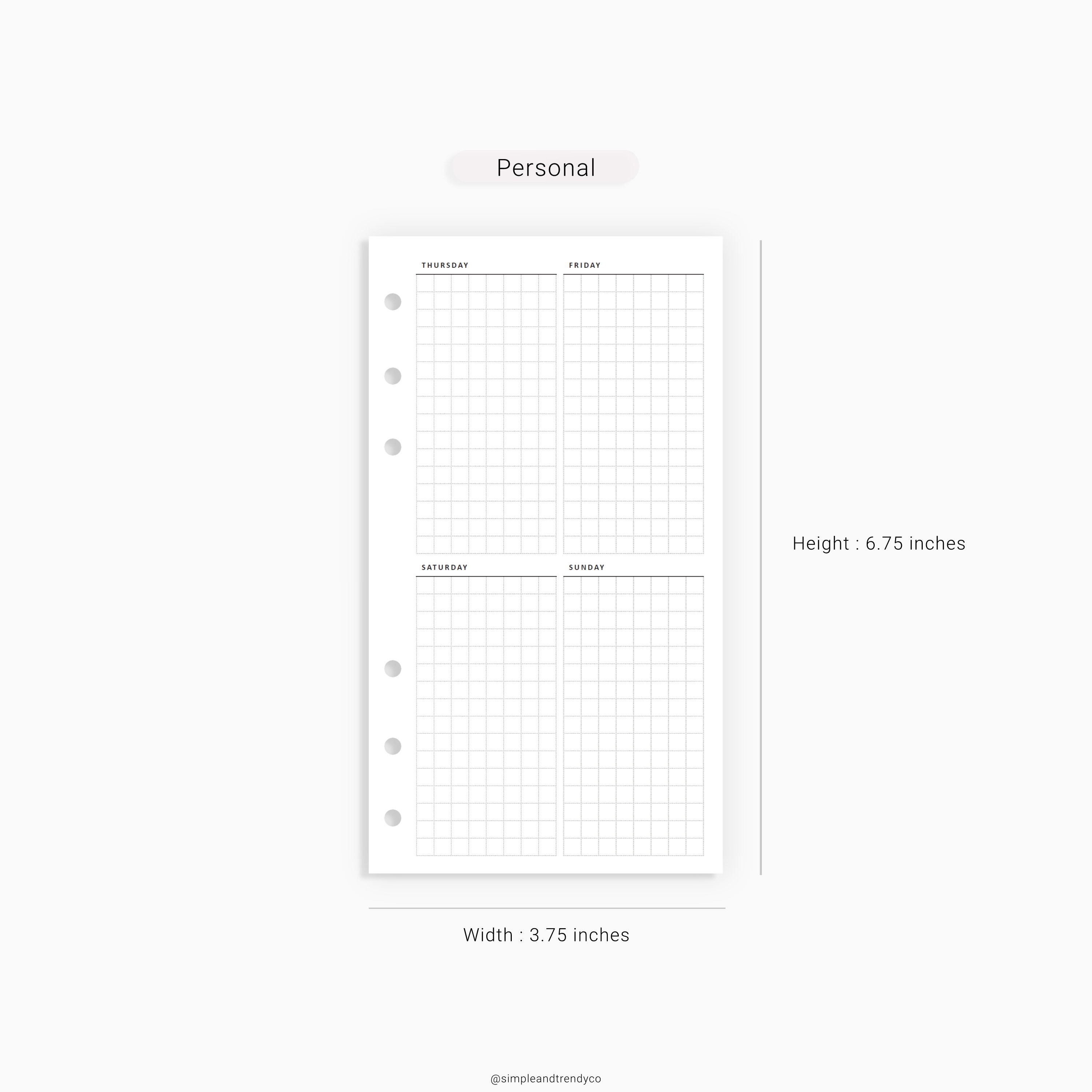 Week on 2 Two Pages Personal Planner Inserts Weekly Agenda | Etsy