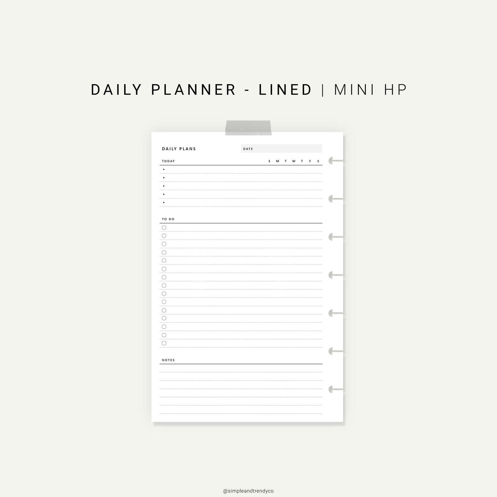 Daily Planner Printable Happy Planner Mini Daily Organiser | Etsy