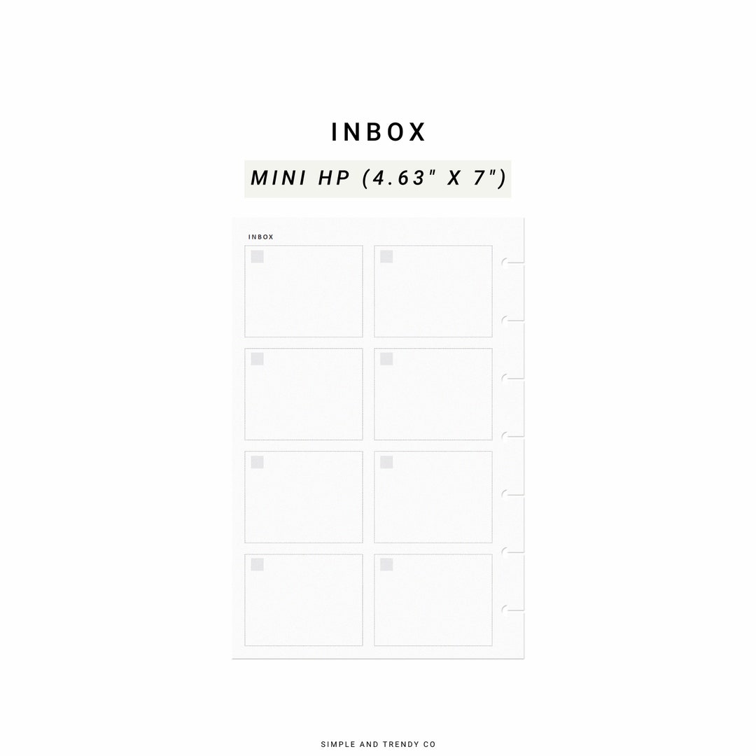 Printable Inbox Happy Planner Mini, Inbox Insert Inbox Tracker Insert ...