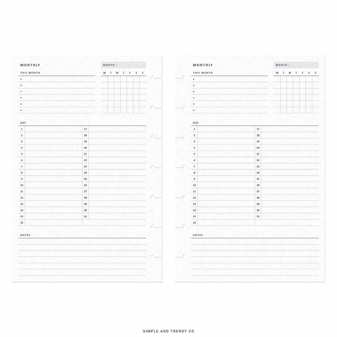 Monthly Overview Printable Happy Planner Mini Month on a - Etsy