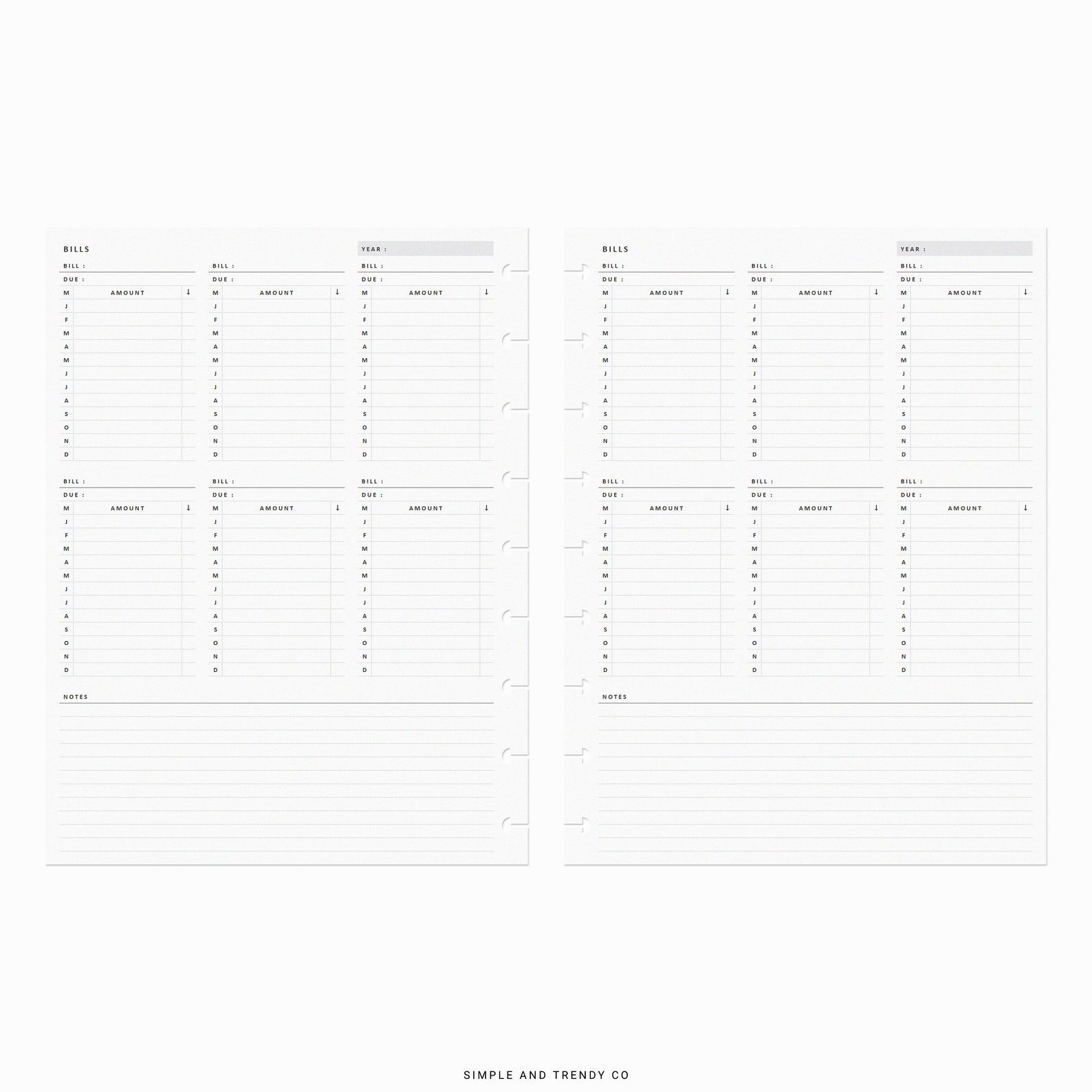 Bill Tracker Printable Happy Planner Classic Bill Organizer - Etsy