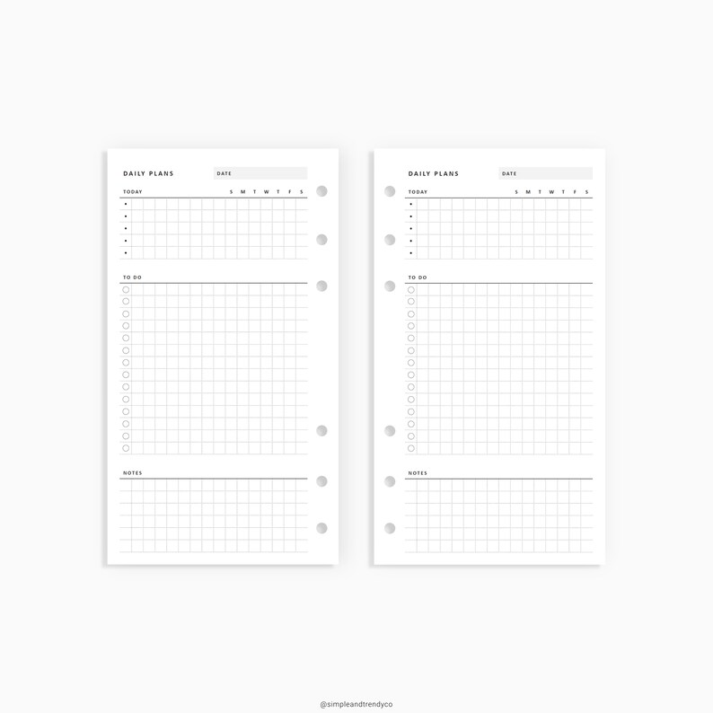 Daily Planner Printable Personal Planner Inserts Daily | Etsy