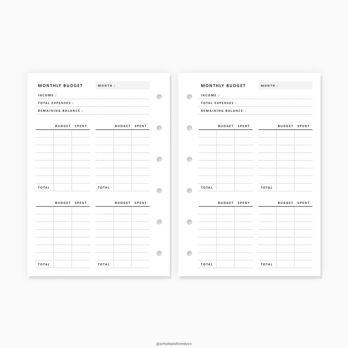 Budget Planner Printable Pocket XL Monthly Budget Template - Etsy