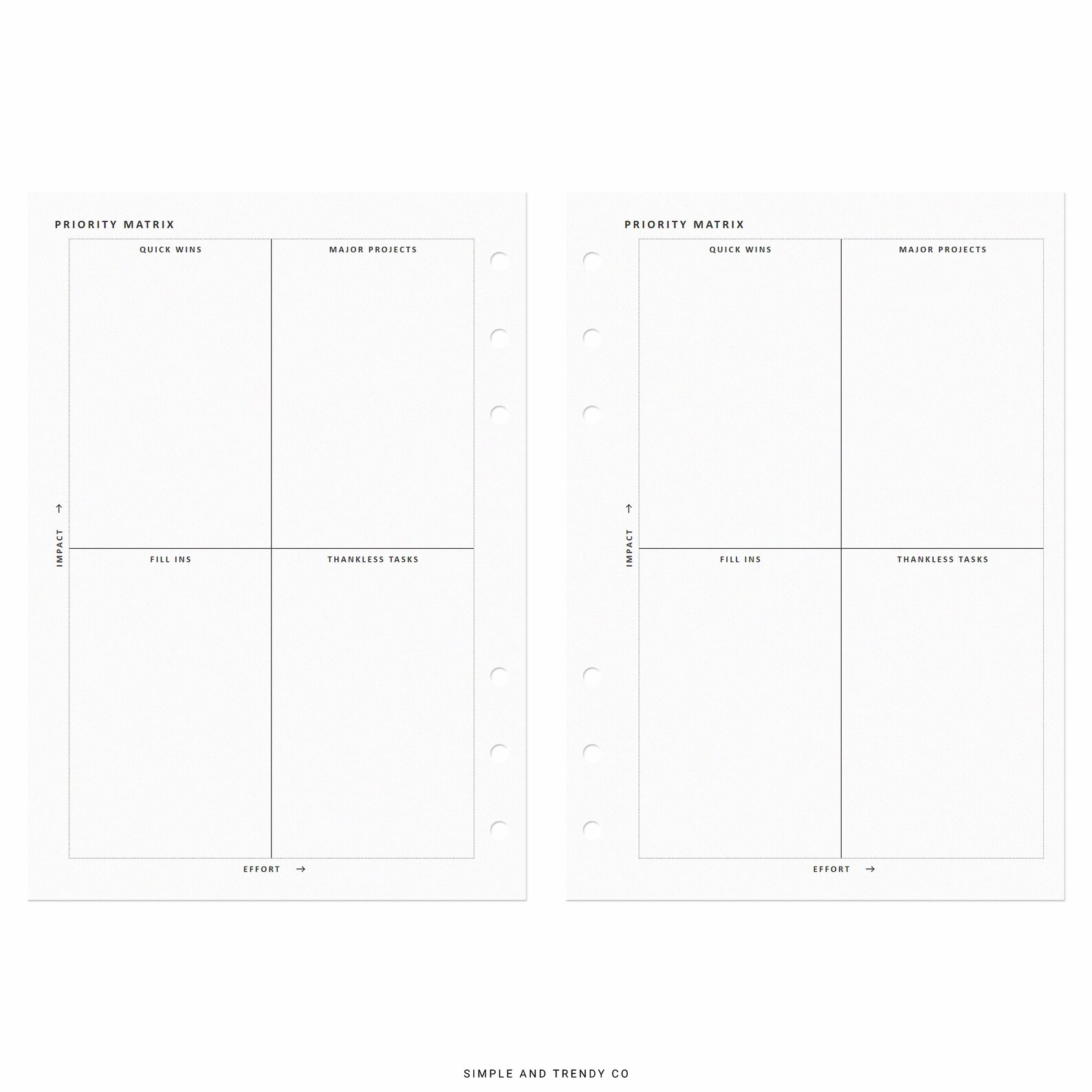 Action Priority Matrix Quick Wins Major Projects Fill Ins - Etsy