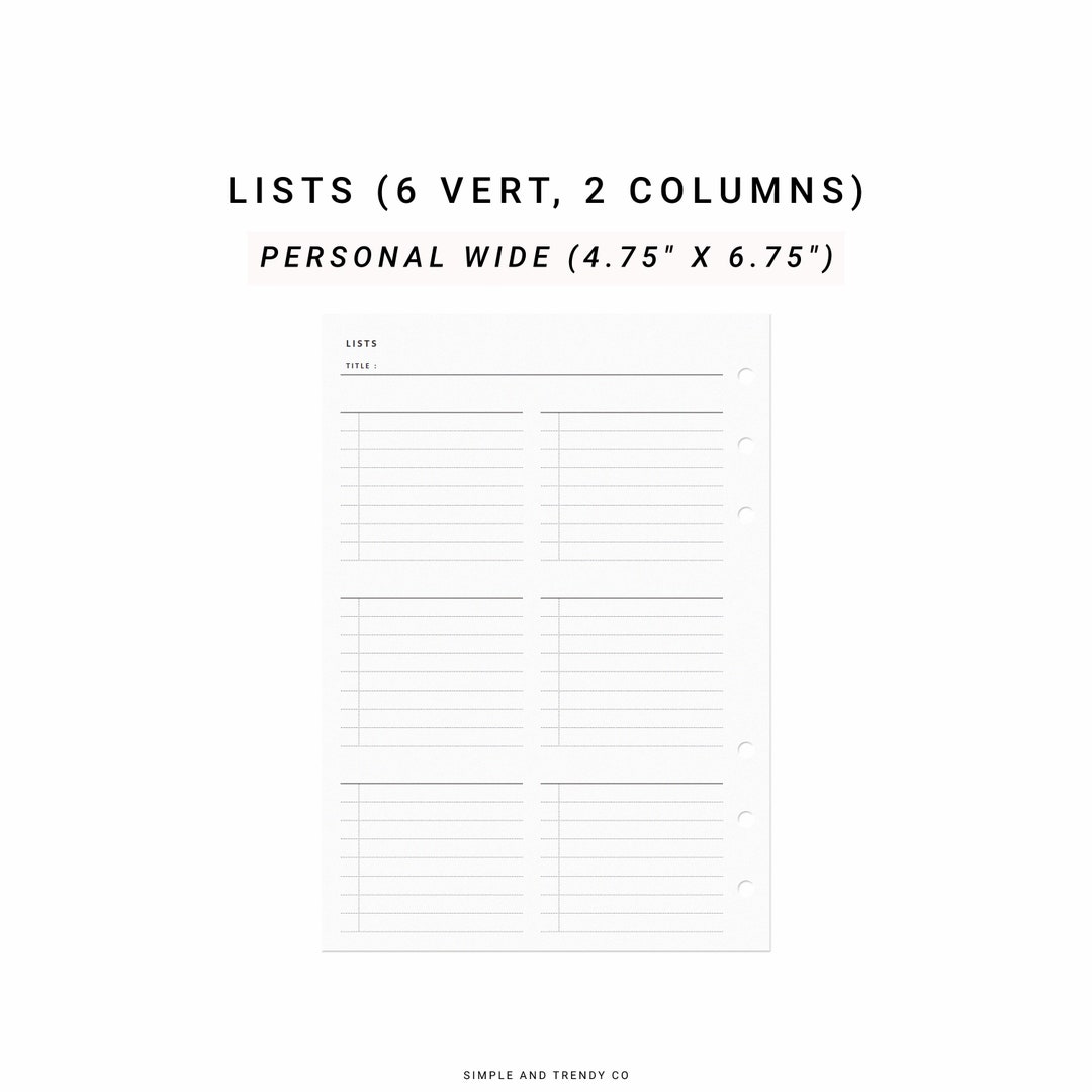 List Tracker Personal Wide, Grocery List Shopping List, Wish List ...