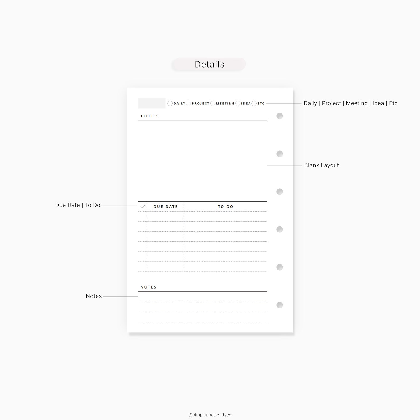 Project Planner Pocket Size Printable Daily Planner Ideas | Etsy