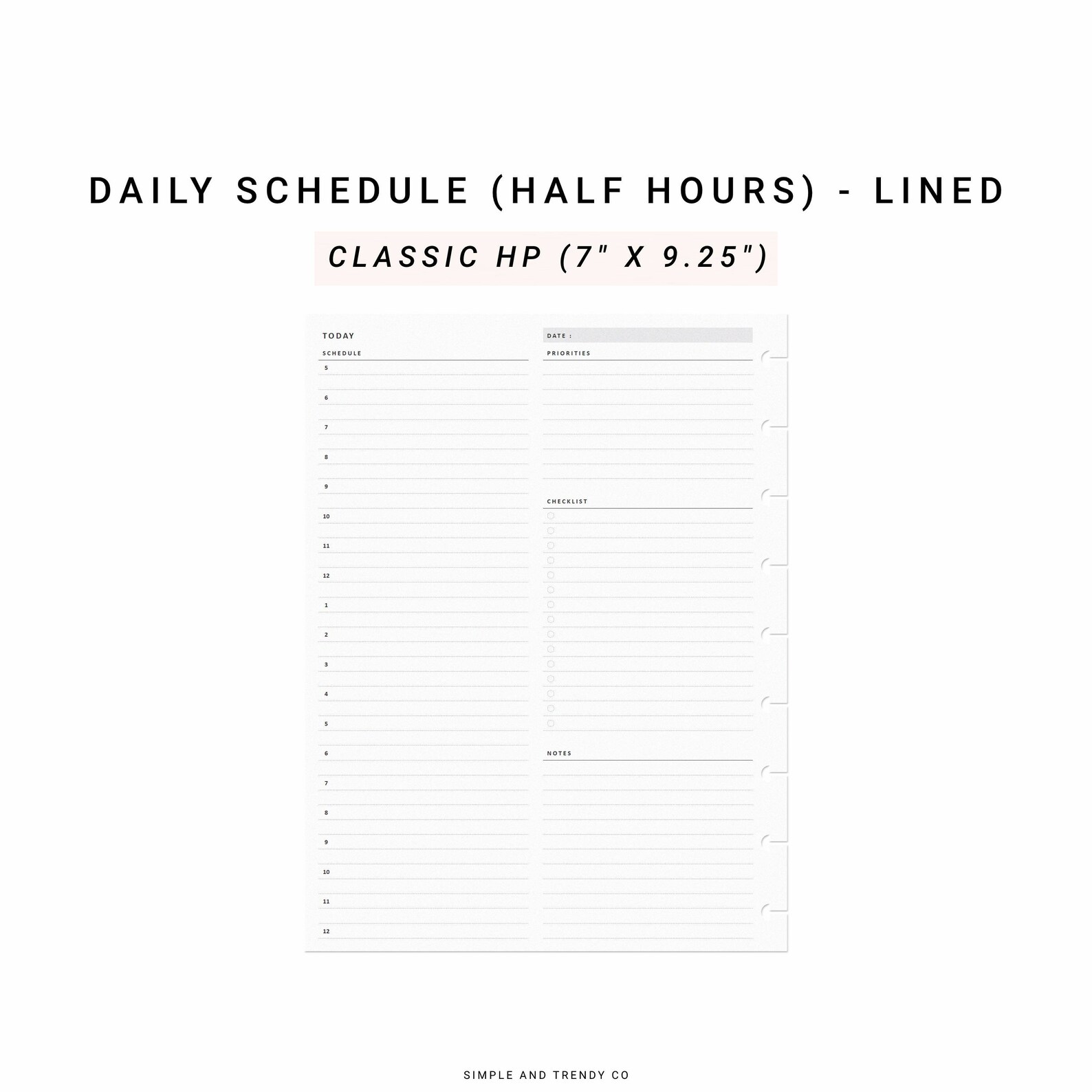 Daily Planner Printable Happy Planner Classic Daily Planners - Etsy