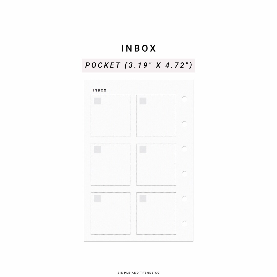 Printable Inbox Pocket Size, Inbox Insert Inbox Tracker Insert, to Do ... Printable Inbox Pocket Size, Inbox Insert Inbox Tracker Insert, to Do ...