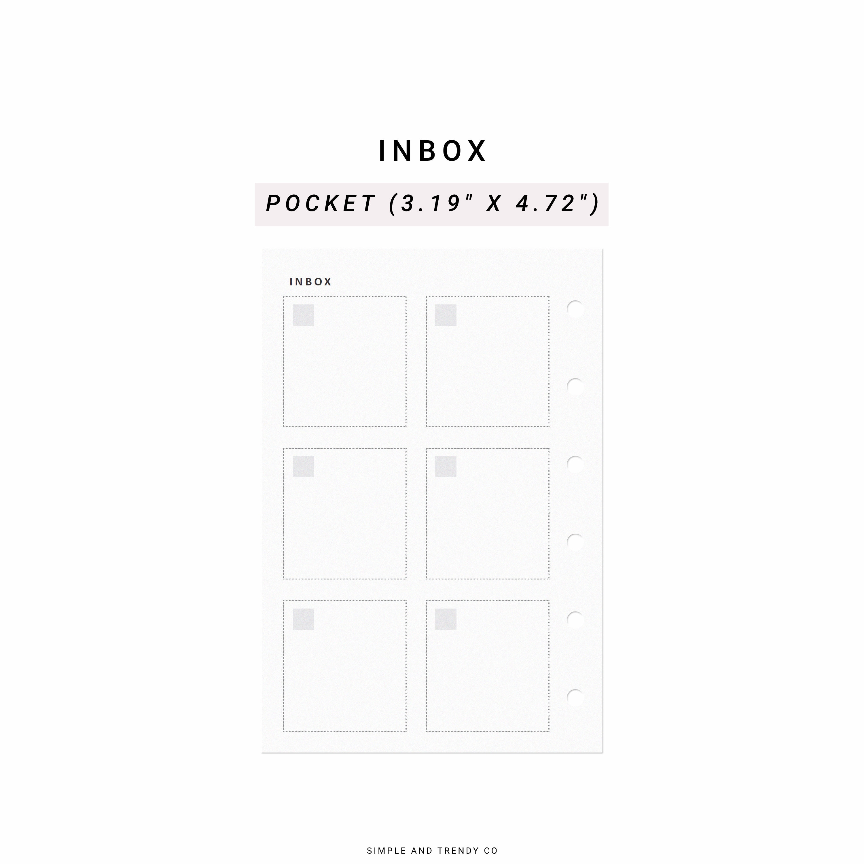 Printable Inbox Pocket Size Inbox Insert Inbox Tracker - Etsy