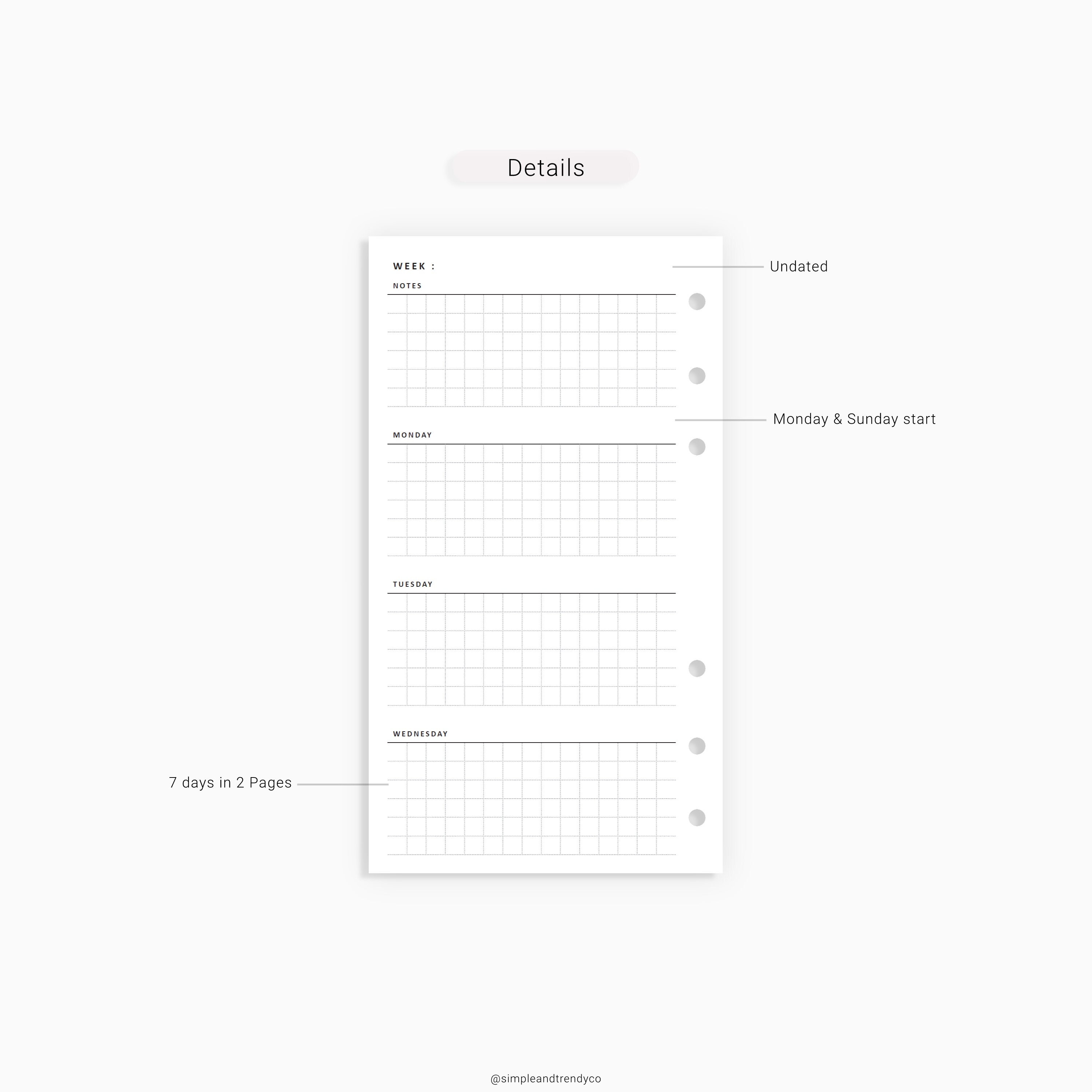 Weekly Planner Printable Personal Planner Inserts Weekly | Etsy