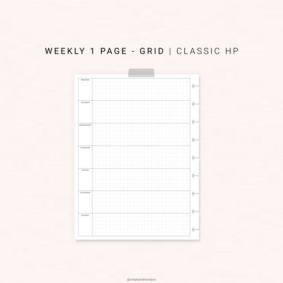 Weekly on One Page Weekly Planner Pages Printable Happy | Etsy