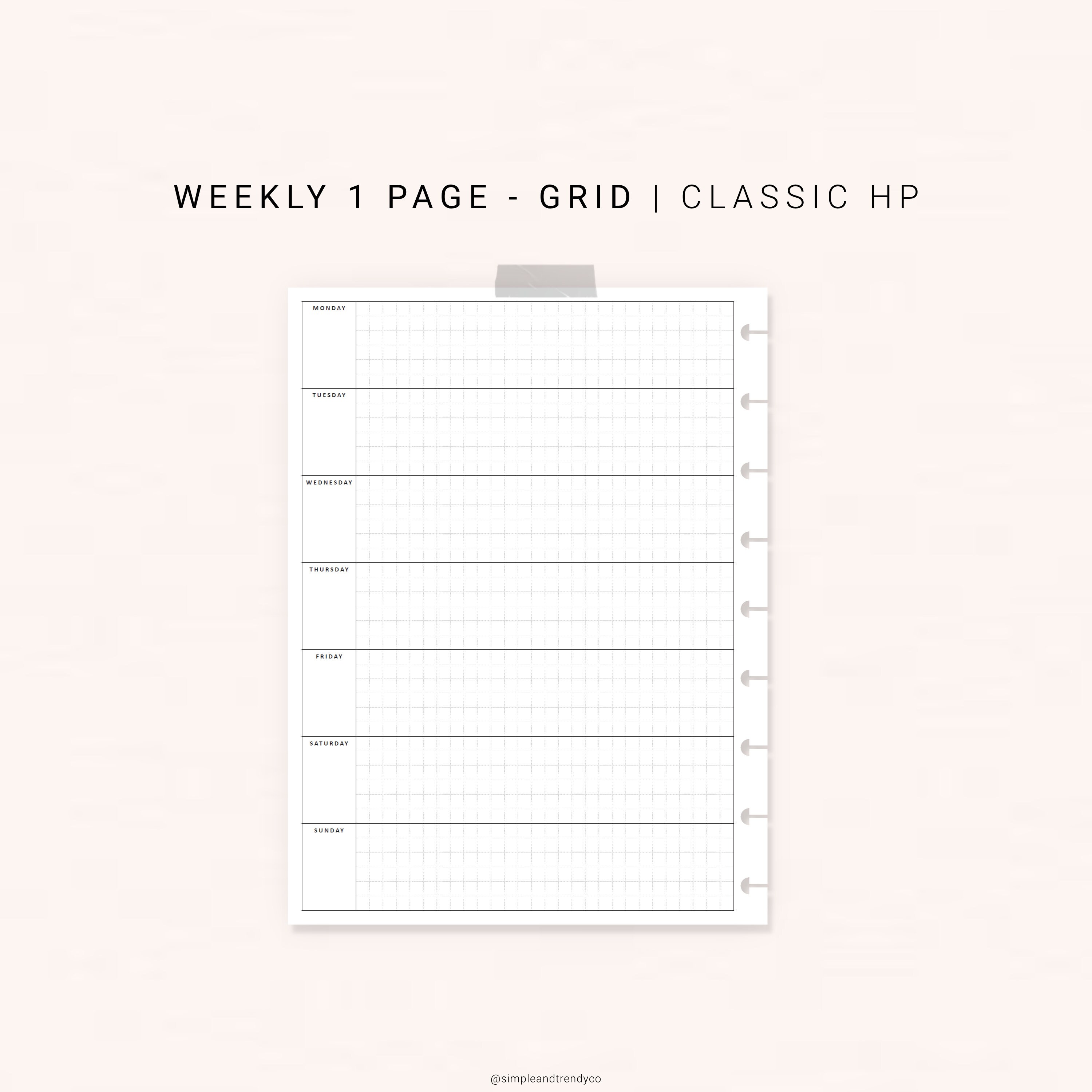 Weekly on One Page Weekly Planner Pages Printable Happy | Etsy