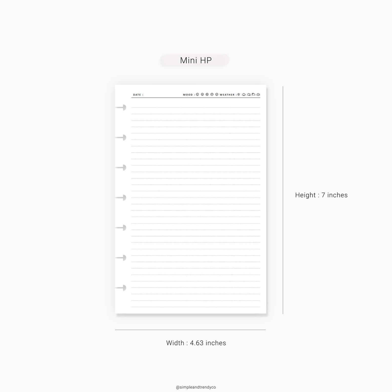 Printable Diary Pages Travel Journal Happy Planner Mini | Etsy