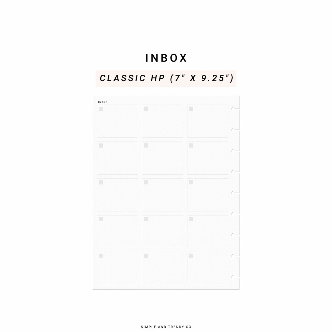 Printable Inbox Happy Planner Classic, Inbox Insert Inbox Tracker ...
