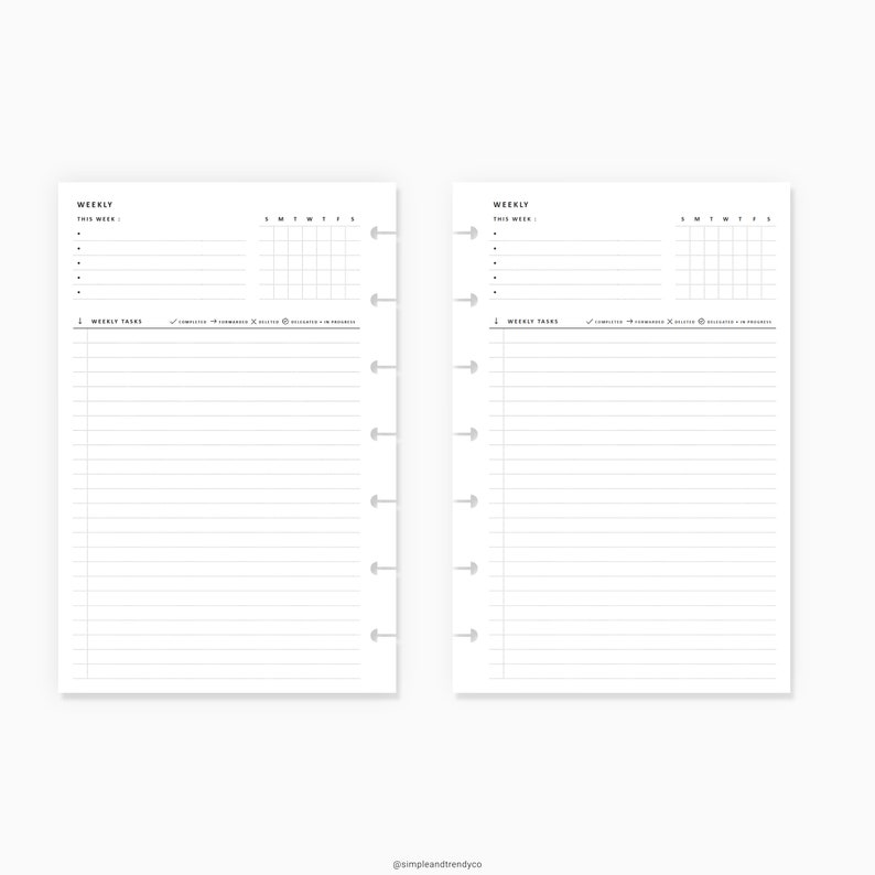Weekly Planner Calendar Happy Planner Mini Printable Week on | Etsy