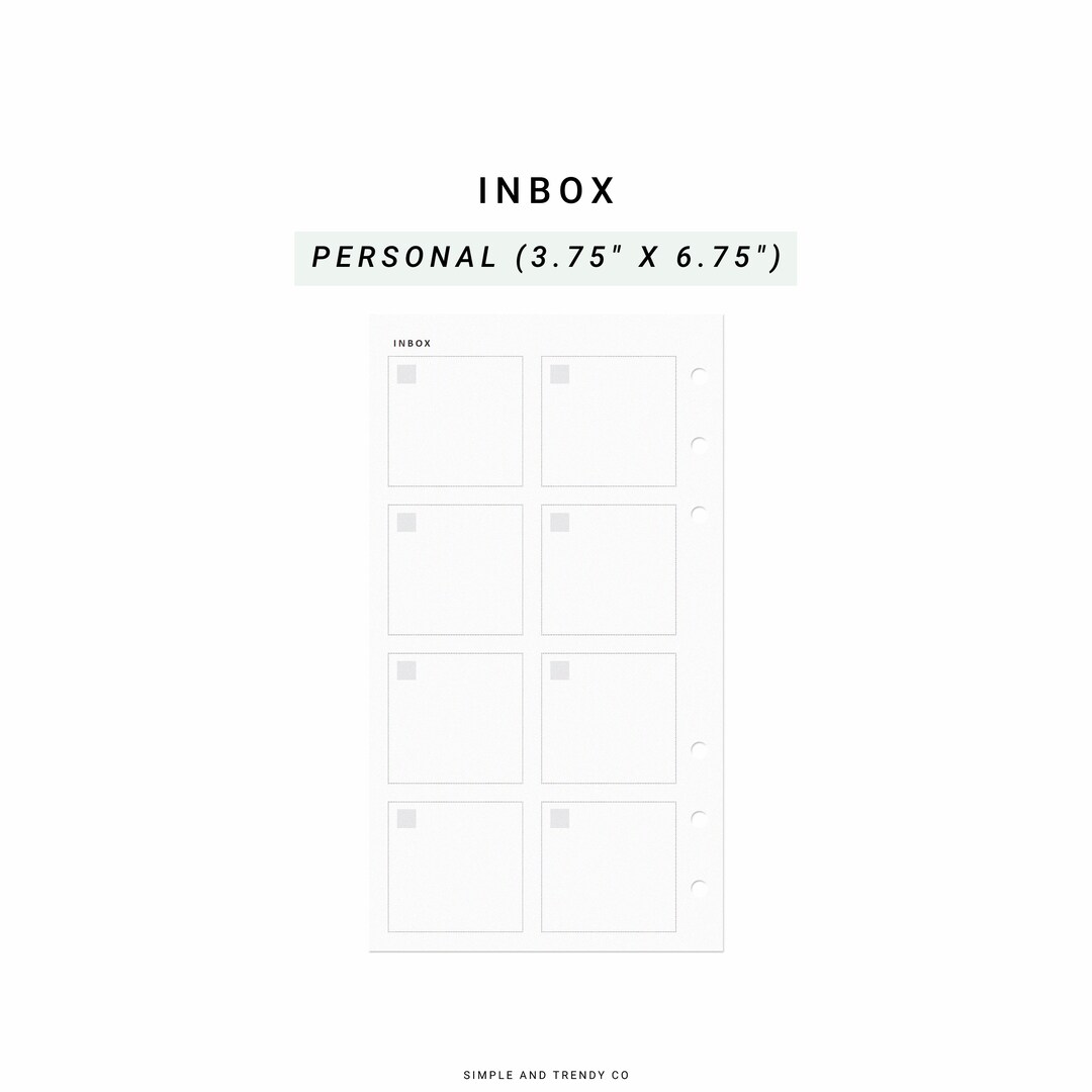 Printable Inbox Personal Planner Inserts, Inbox Insert Inbox Tracker ...