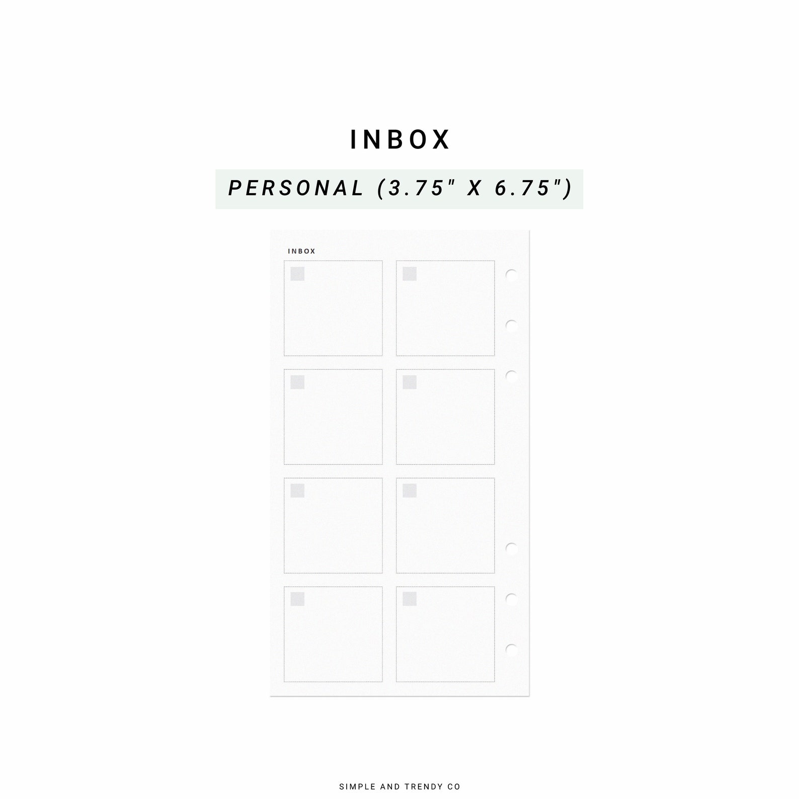 Printable Inbox Personal Planner Inserts Inbox Insert Inbox - Etsy