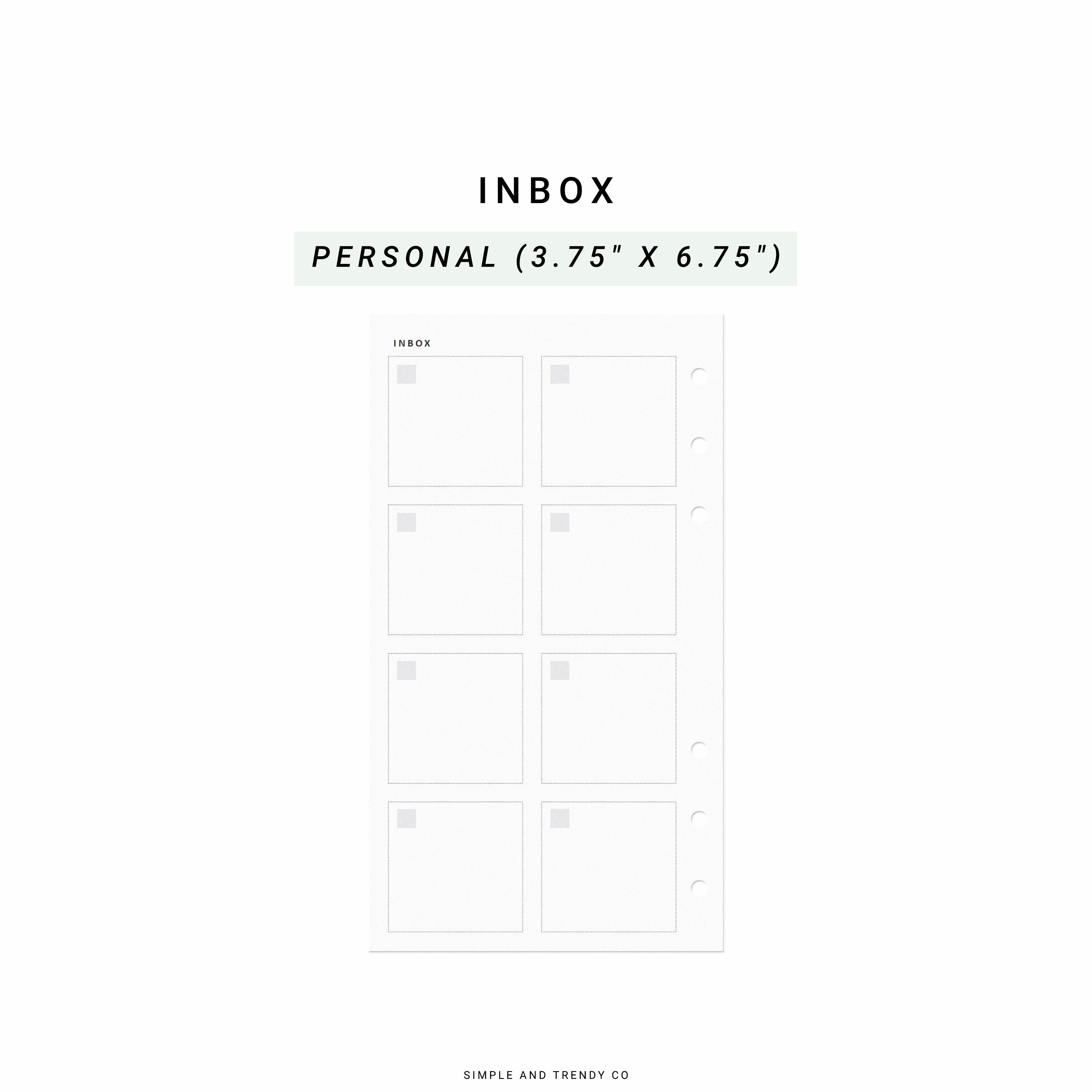 Printable Inbox Personal Planner Inserts Inbox Insert Inbox - Etsy