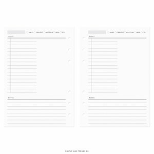 Project Planner A6 Inserts, Printable Daily Planner, Ideas, Meeting ...