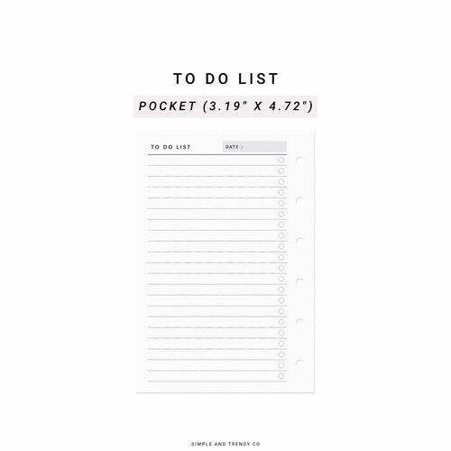 Printable to Do List Daily to Do List Pocket Size to Do - Etsy