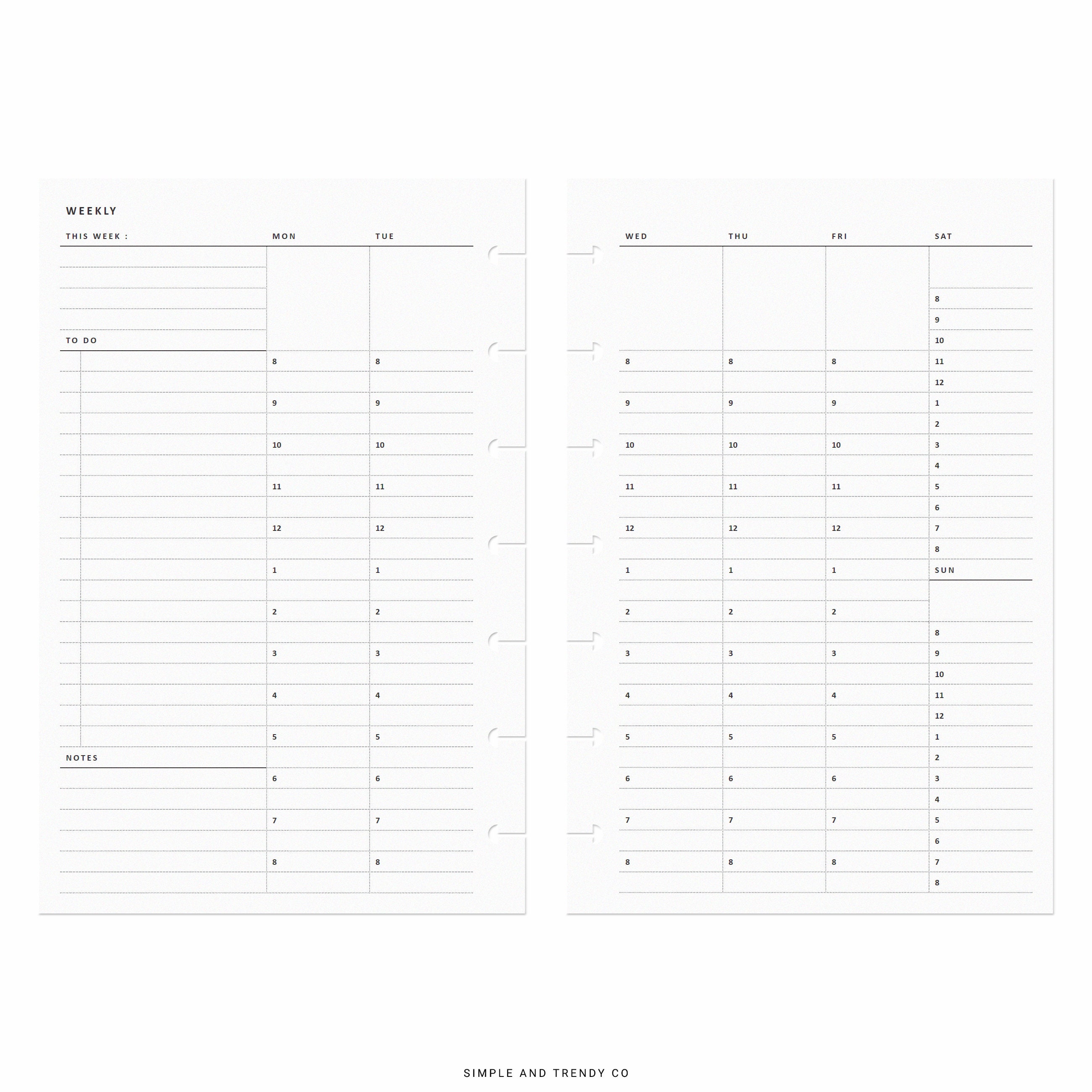 Vertical Weekly Planner Happy Planner Mini Undated Weekly - Etsy