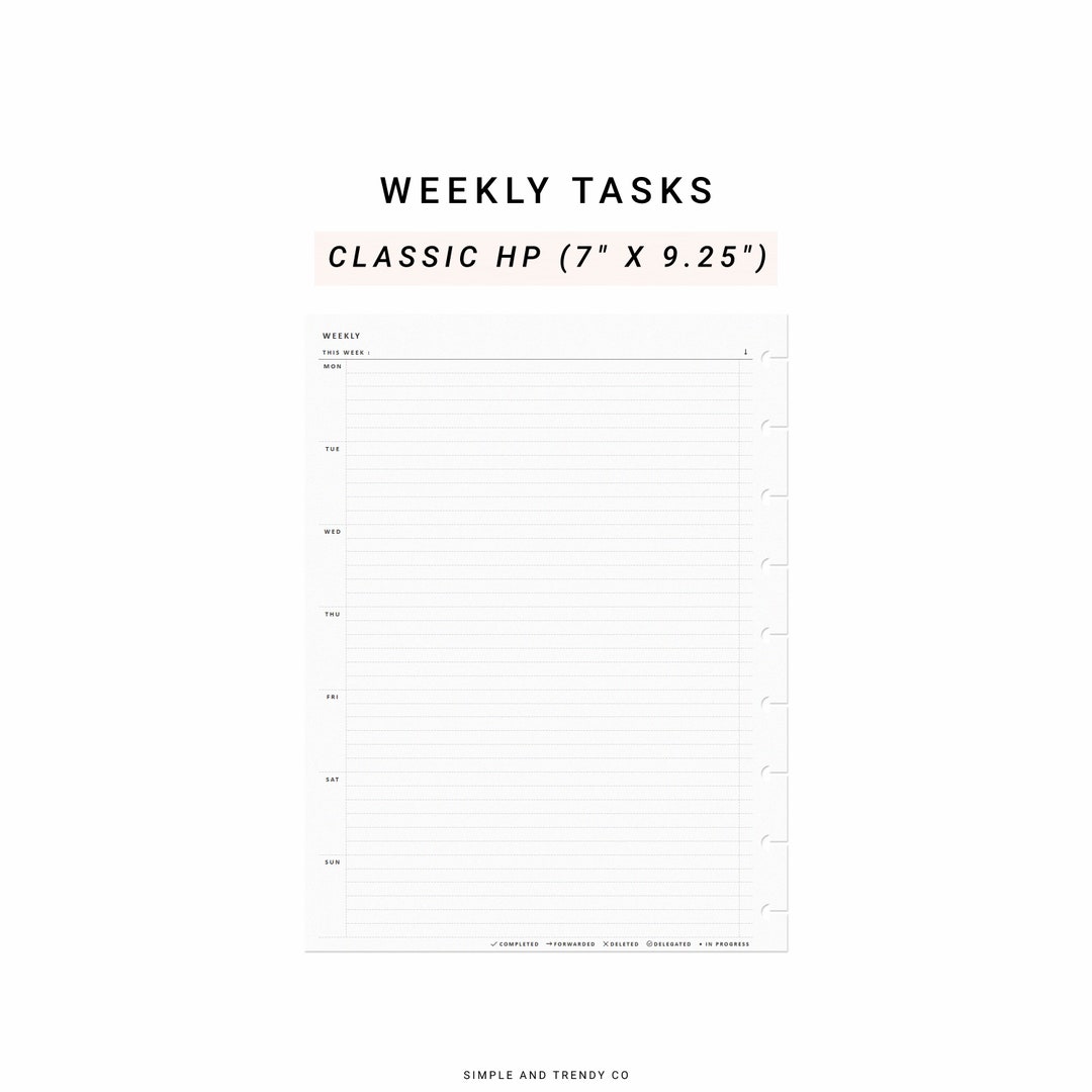Weekly Planner Printable Happy Planner Classic, Weekly Agenda Weekly ...