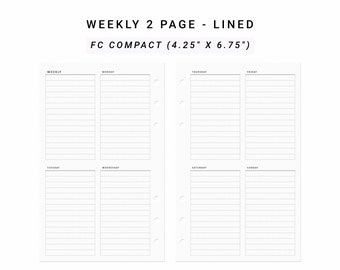 Weekly Planner Printable Vertical Undated Weekly Planner PDF Week at a ...