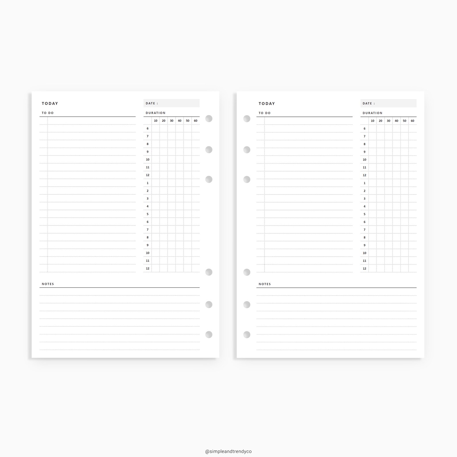 Daily Planner Printable Personal Wide Daily Organizers Daily | Etsy