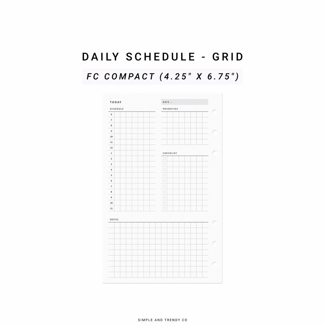 FC Compact Daily Planner Printable, Daily Planners and Organizers ...