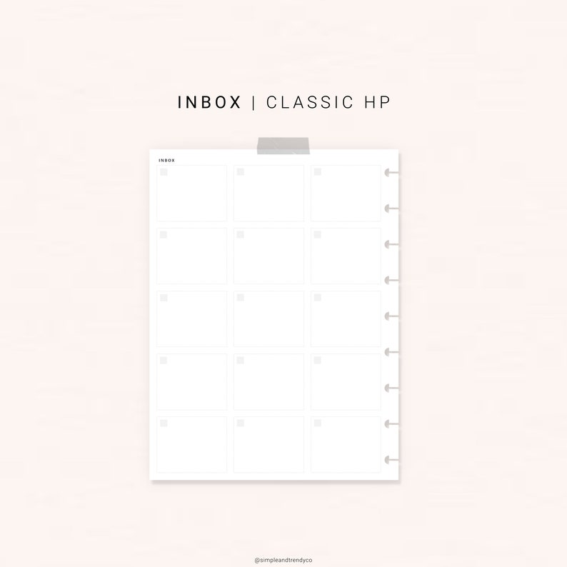 Printable Inbox Happy Planner Classic Inbox Insert Inbox | Etsy