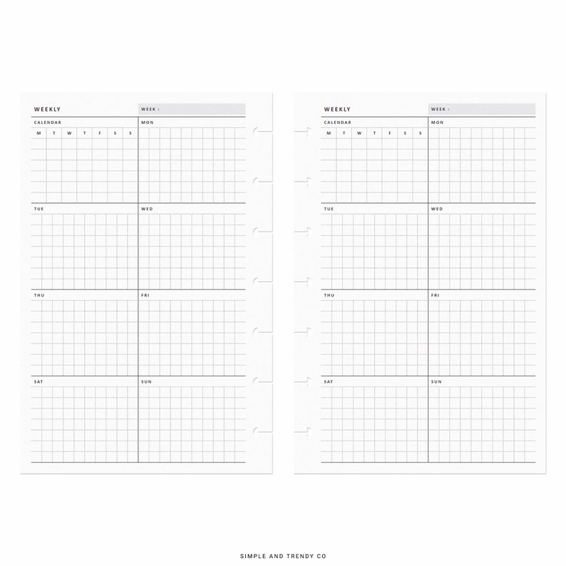 Week on One Page Printable Happy Planner Mini Weekly 1 Page - Etsy