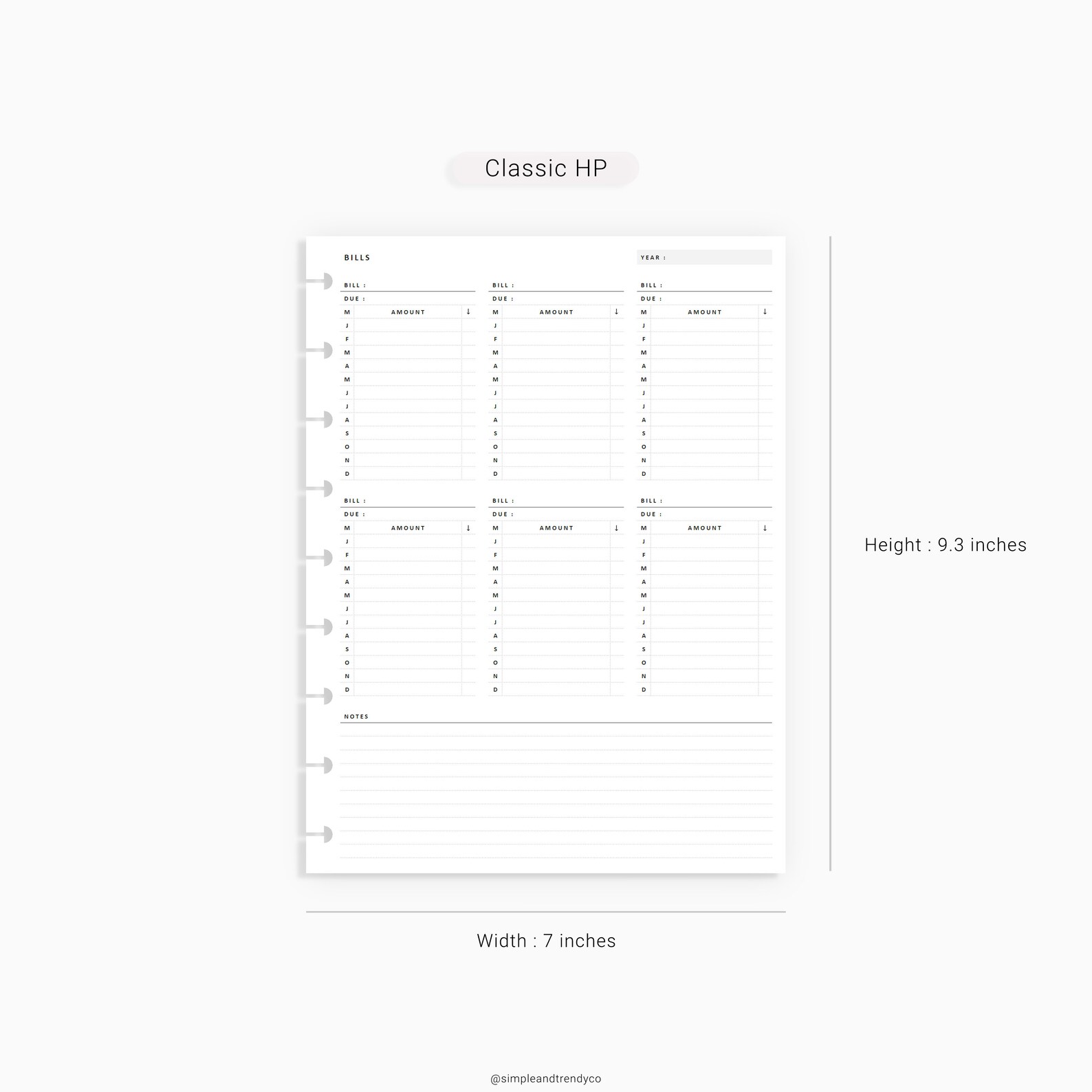 Bill Tracker Printable Happy Planner Classic Bill Organizer | Etsy