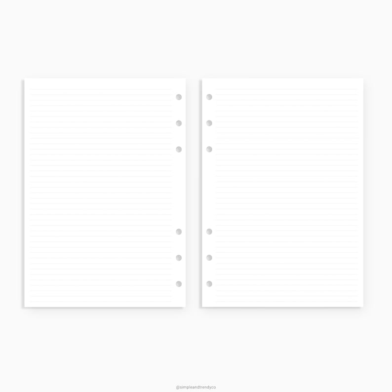 Study Note Paper Dotted Grid A5 Planner Inserts Printable | Etsy