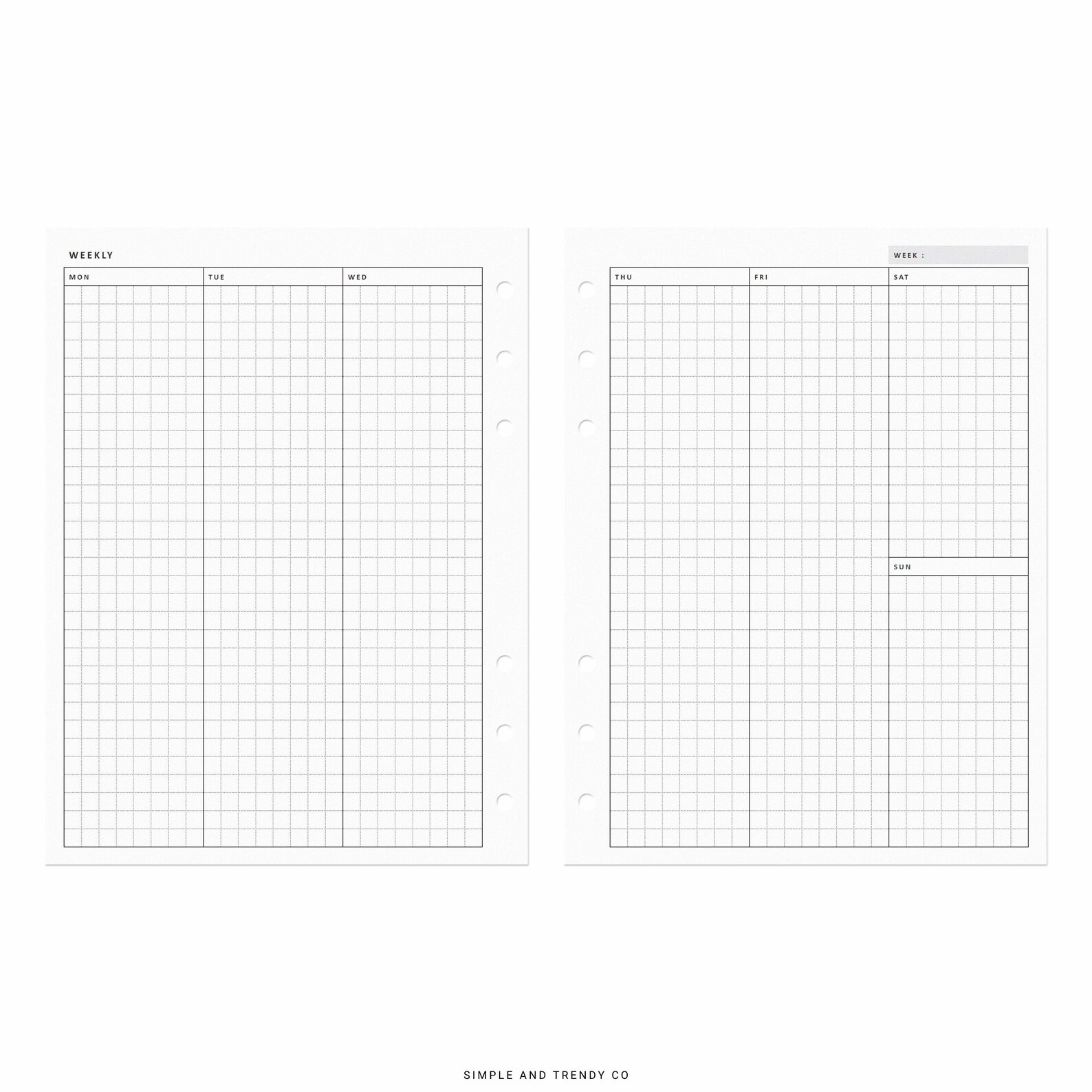 Vertical Weekly Planner B6 Inserts Weekly Agenda WO2P Weekly - Etsy