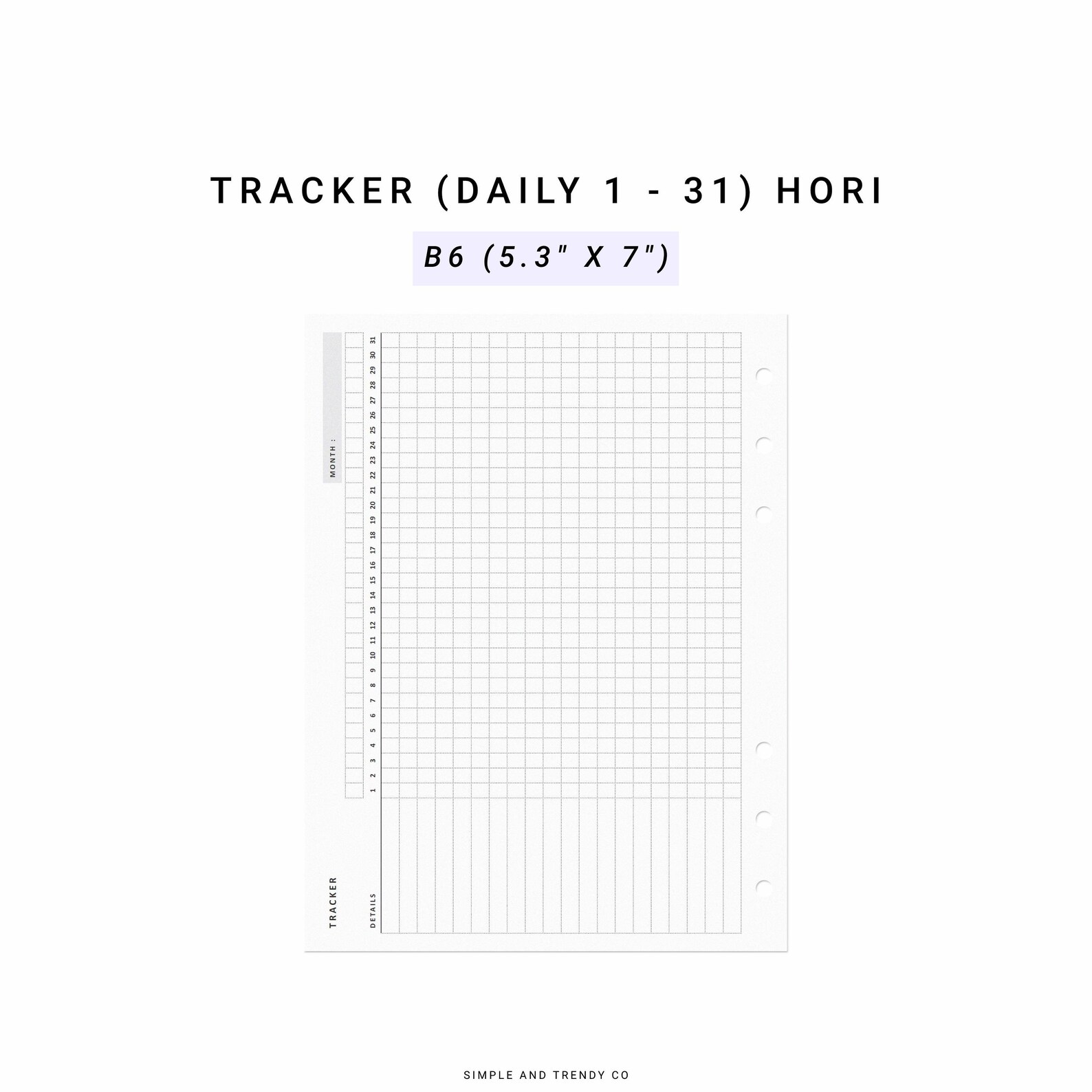 Monthly Goal Tracker Habit Tracker Printable B6 Inserts - Etsy