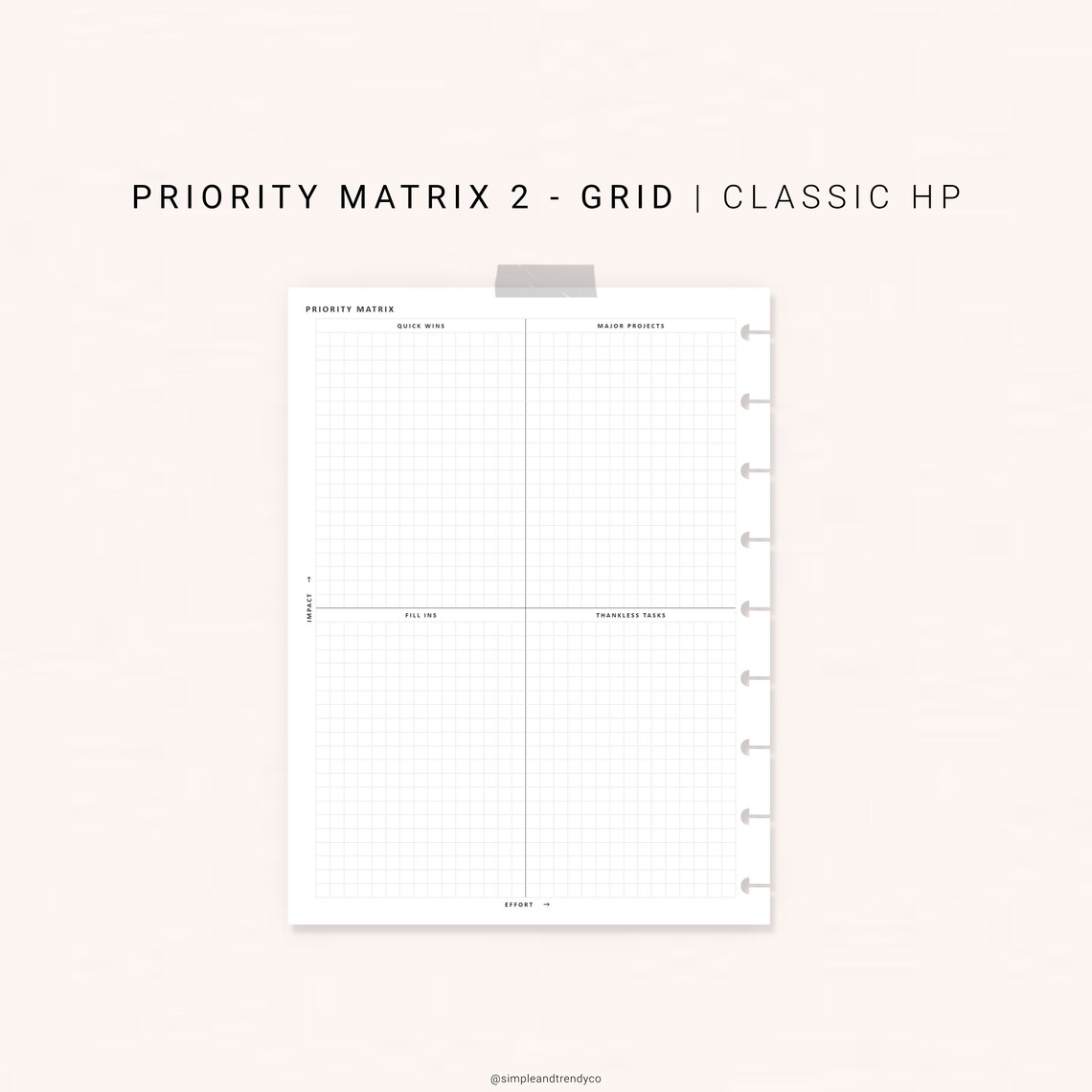 Action Priority Matrix Quick Wins Major Projects Fill Ins | Etsy