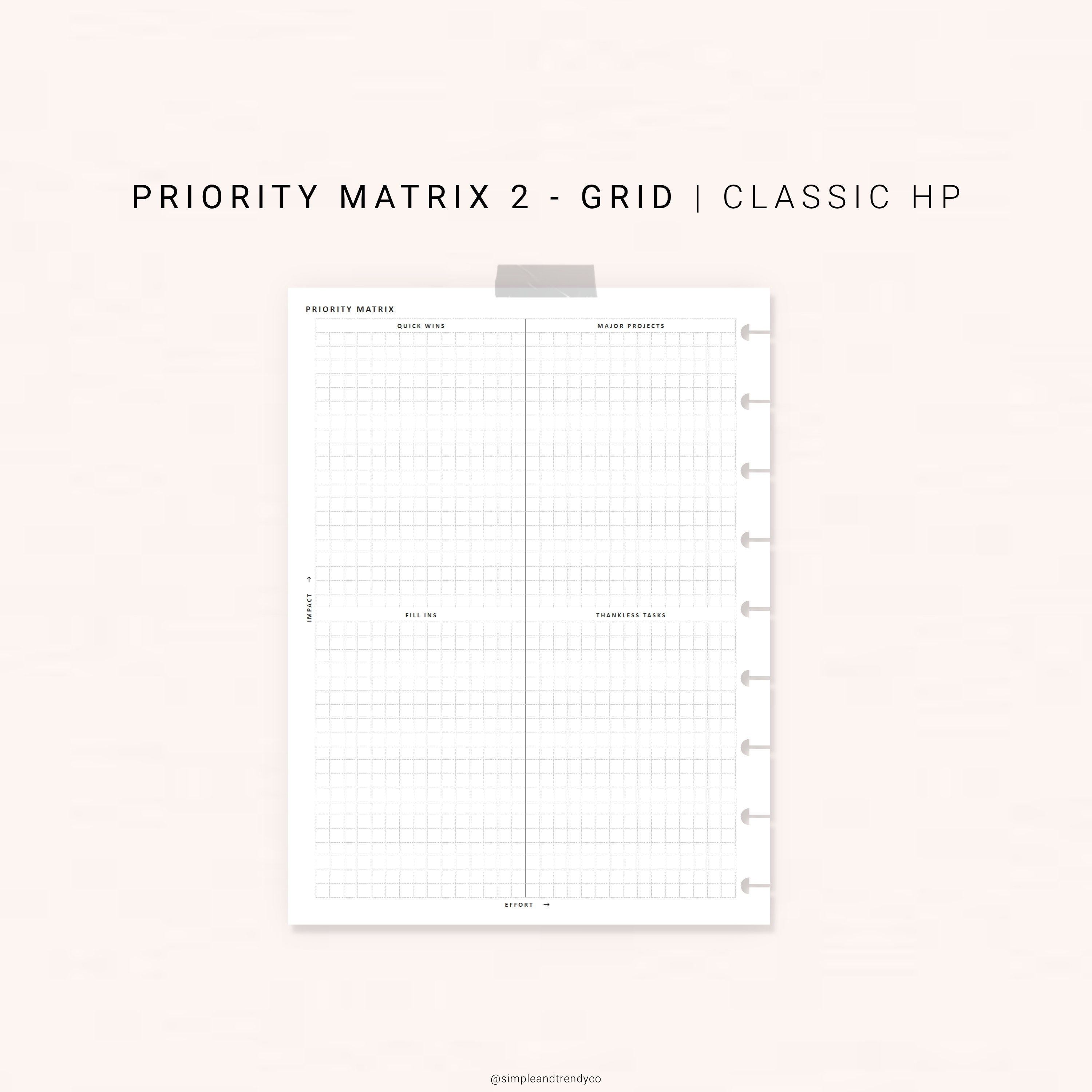 Action Priority Matrix Quick Wins Major Projects Fill Ins | Etsy